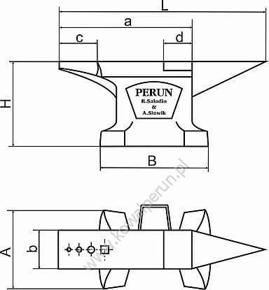 One horn anvil PERUN - SWISS - PERUN - Blacksmith Tools